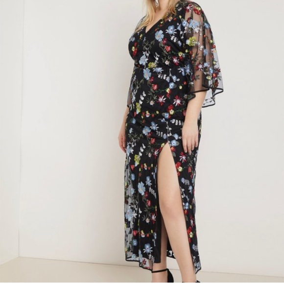 Eloquii | Dresses | Eloquii Womans Plus Size Embroidered Floral Kimono ...